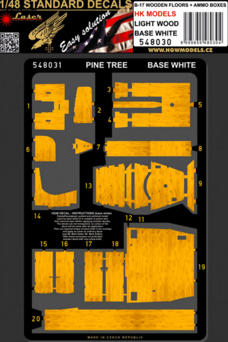 HGW Models 548030 B-17 Wooden Floors + Ammo Boxes - Light Wood