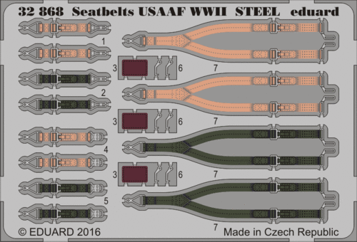 Eduard 32868 Seatbelts USAAF WWII Steel