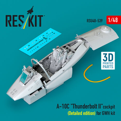 RES/KIT U48-0539 Fairchild A-10 C Thunderbolt II - 3D-Printed Cockpit Detailed Edition (for GWH Kits)