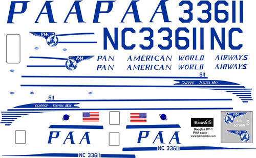 BSmodelle 144658 Douglas DC-3 - PAA decal