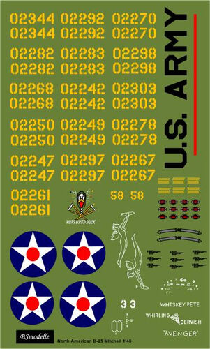 BSmodelle 480523 North American B-25 Mitchell - USAAF Decal