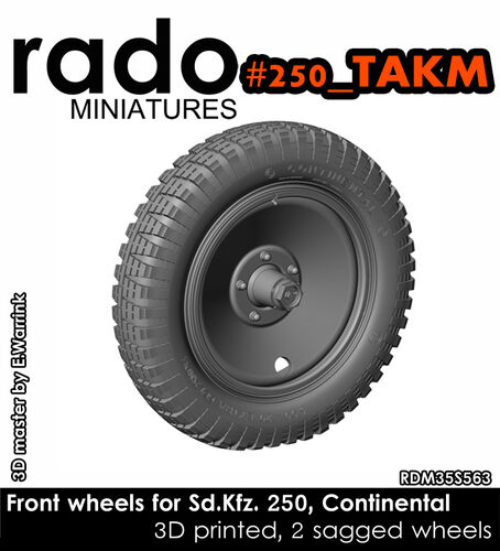 Rado Miniatures 35S63 Front wheels for Sd.Kfz. 250, Continental (for Takom kits)
