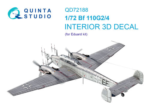Quinta Studio QD72188 Messerschmitt Bf-110 G-2 / G-4 - 3D-Printed & Coloured Interior on Decal Paper (for Eduard Kits)