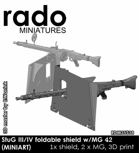 Rado Miniatures 35S38 StuG III/IV Foldable Shield with MG 42 (Miniart Kits)