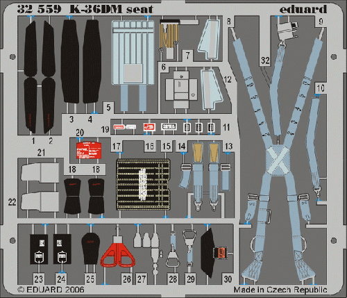 Eduard 32559 MiG-29 Fulcrum K-36DM seat TRUMPETER