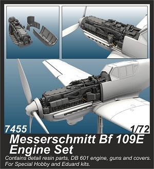 CMK K7455 Messerschmitt Bf-109 E - Engine Set (for Special Hobby/Eduard kit)