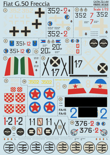 Print Scale 72-144 Fiat G.50 Freccia