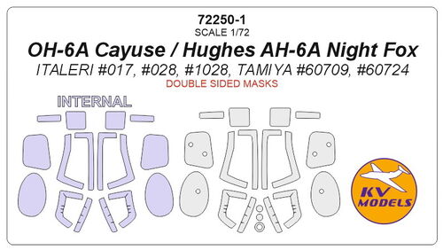 KV Models 72250-1 OH-6A Cayuse / Hughes AH-6A Night Fox (ITALERI/ TAMIYA) - (Double sided)