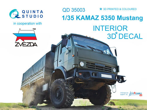 Quinta Studio QD35003 KAMAZ 5350 Mustang Family 3D-Printed & coloured Interior on decal paper