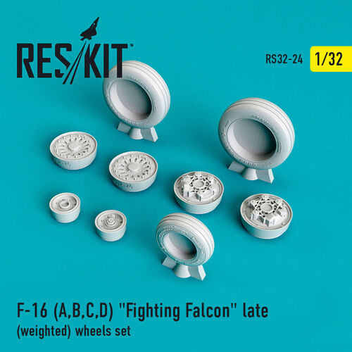 RES/KIT 32-0024 F-16 (A,B,C,D) "Fighting Falcon" Late (Weighted) Wheels Set