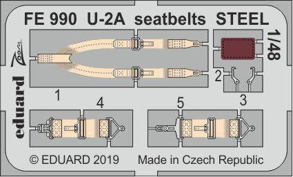 Eduard FE990 U-2A seatbelts STEEL AFV CLUB