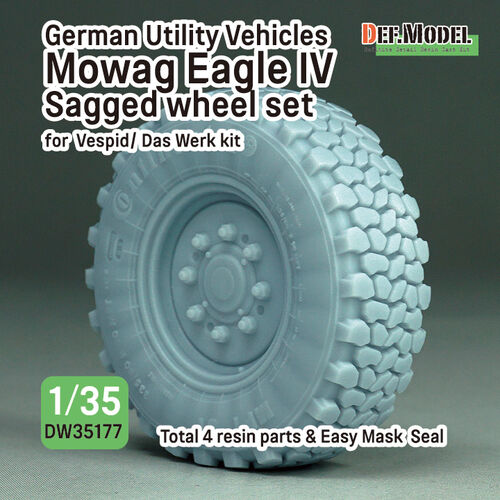 DEF Model DW35177 German Utility Vehicles Mowag Eagle IV Sagged Wheel Set (For Vespid/Das Werk Kit)