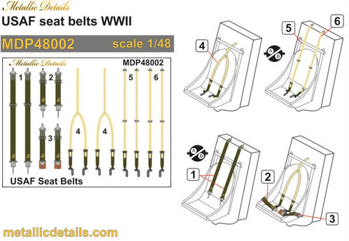 Metallic Details MDP48002 USAF WWII Seat Belts
