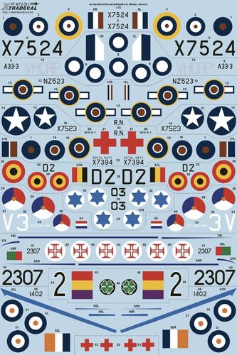 Xtradecal 72311 de Havilland Dominie/Rapide in Military Service (11 schemes)