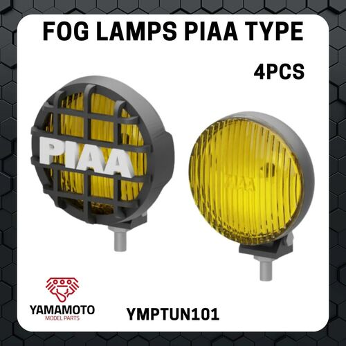 Yamamoto Model Parts TUN101 Fog Lamps PIAA Type (4pcs)