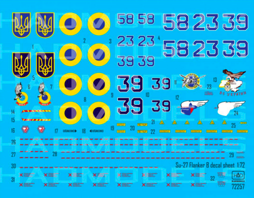HAD Models 72257 Ukrainian Su-27 P1M Falnker B Digit Camouflage