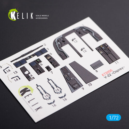 KELIK K72005 V-22 "Osprey" interior 3D decals for Hasegawa kit