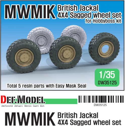 DEF Model DW35125 UK Jackal1 MWMIK 4x4 Sagged wheel set