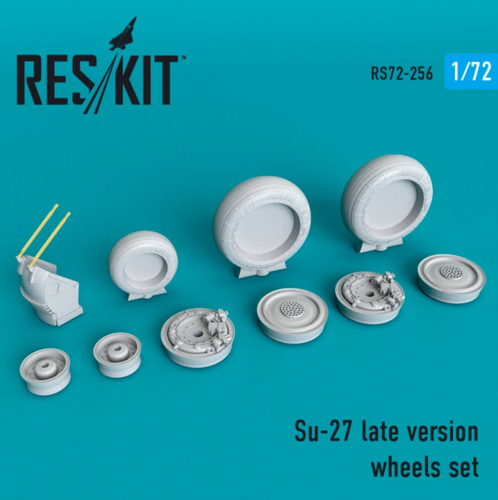 DISCONTINUED RES/KIT 72-0256 Su-27 late version wheels set late version