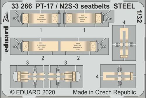 Eduard 33266 PT-17 / N2S-3 seatbelts STEEL ICM