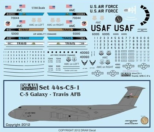 Draw Decal 44-C5-01M Lockheed C-5 M Super Galaxy - Travis AFB