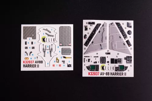 KELIK K32037 McDonnell Douglas AV-8 Harrier - Interior 3D Decals (for Trumpeter Kits)