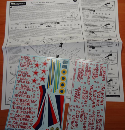 Begemot Decals 72-022 Tupolev Tu-160 marking