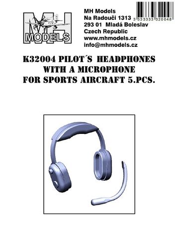MH Models K32004 Pilot´s Headphones With A Microphone For Sports Aircraft (5pcs)