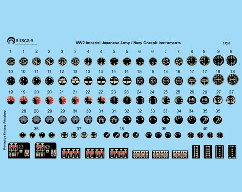 Airscale AS24JPN Japanese WWII Cockpit Instrument Decals