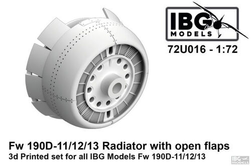 IBG 72U016 Fw 190D-11/12/13 Radiator With Open Flaps - 3D Printed For IBG Fw 190D-11/12/13