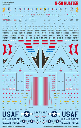 Caracal Models 144007 Convair B-58 Hustler Decals
