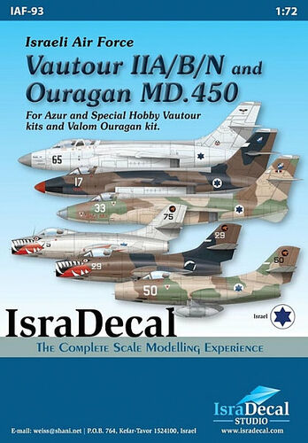 Isra Decal Studio AF93 IAF Vautour IIA/B/N and Ouragan MD.450