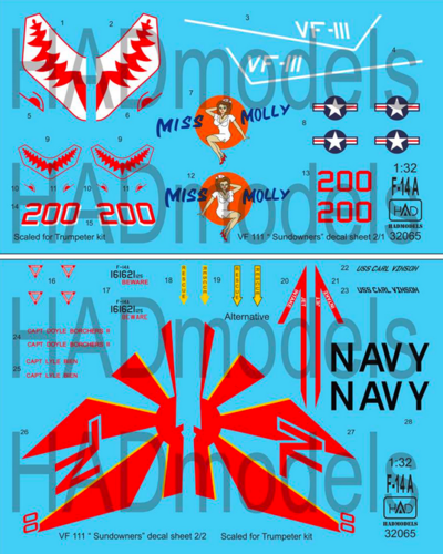 HAD Models 32065 F-14 A VF-111 Sundowners Miss Molly