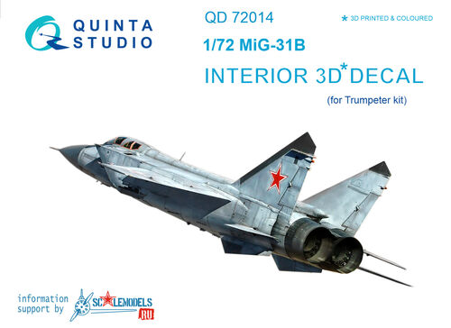 Quinta Studio QD72014 MiG-31B 3D-Printed & coloured Interior on decal paper
