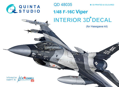 Quinta Studio QD48035 F-16C 3D-Printed & coloured Interior on decal paper