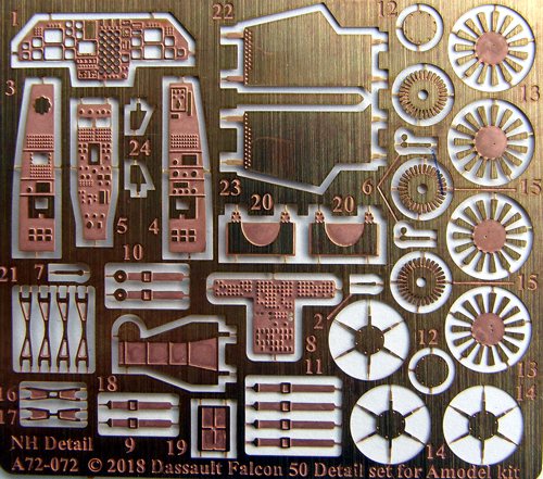 NH Detail A72-072 Dassault Falcon 50 Detail Set for Amodel (72307)