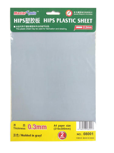 Trumpeter 08001 HIPS Plastic Sheet 0.3 mm A4 - 2 Sheets
