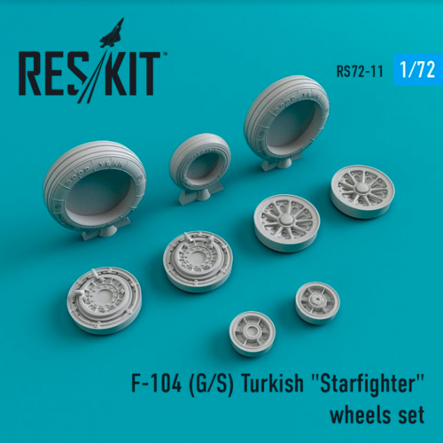 DISCONTINUED RES/KIT 72-0011 Lockheed F-104 (G/S) Turkish "Starfighter" wheels set