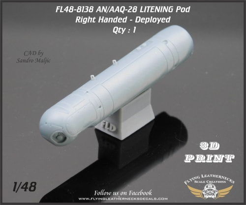 Flying Leathernecks 48-8138 AN/AAQ-28 Litening Pod - Right Handed / Deployed (1 Piece / 3D-Printed)