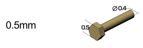 Top Studio TD23252 0.5 mm Hex Rivets C Brass (10 pcs)