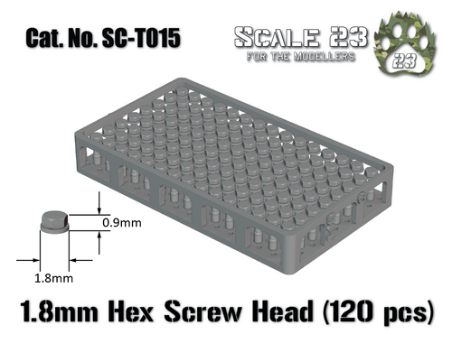 Scale23 SC-T015 1.8mm Hex Screw Head (120 pcs)