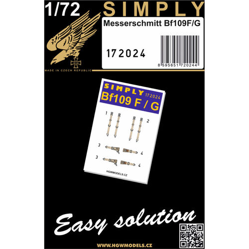 HGW Models 172024 Messerschmitt Bf-109 F/G - Seatbelts Set