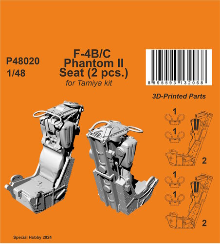 CMK P48020 F-4B/C Phantom II Seat (2pcs) (For Tamiya)