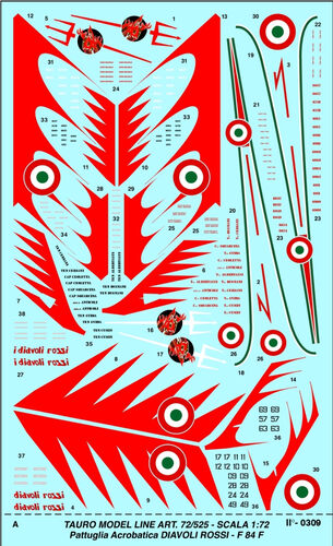 TAURO MODEL 72-525 Aerobatic Team Diavoli Rossi for F-84 F