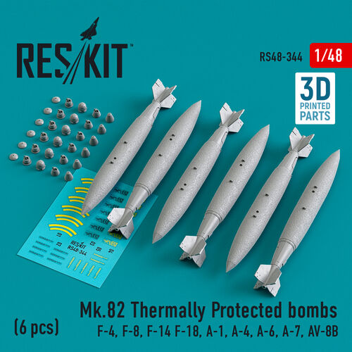 RES/KIT 48-0344 Mk.82 Thermally Protected Bombs (6 pcs) (F-4, F-8, F-14, F-18, A-1, A-4, A-6, A-7, AV-8B)