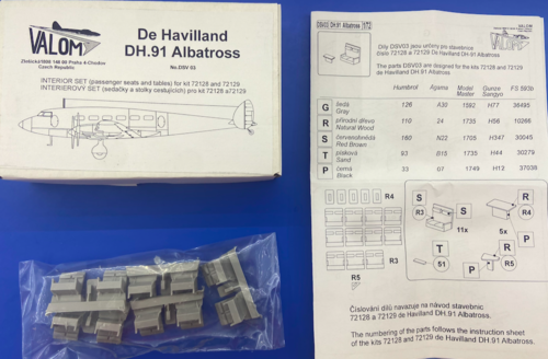 Valom DSV03 Interior set for DH.91 Albatross (Airliner)