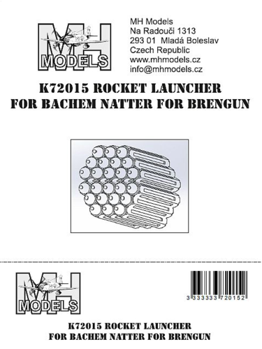 MH Models K72015 Rocket laucher with rockets for Bachem Natter for Brengun