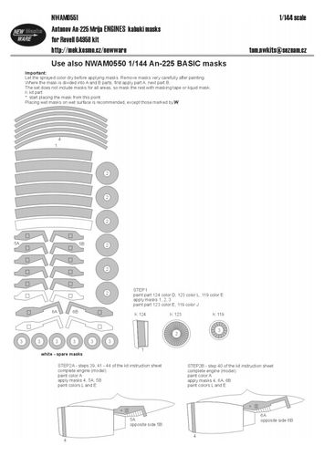 New Ware AM0551 4 Antonov An-225 Mrija ENGINES kabuki masks for Revell