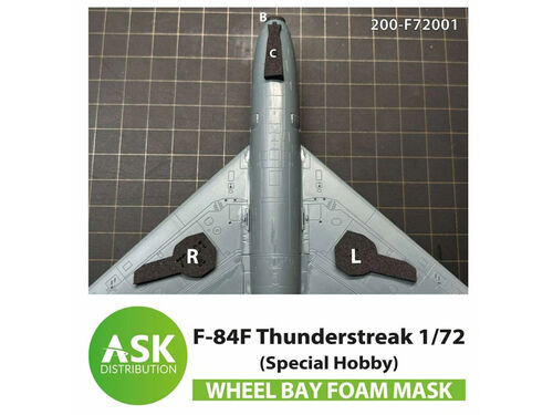 Art Scale Kit F72001 Republic F-84 F Thunderstreak - Wheel Bay Foam Mask (for Special Hobby Kits)