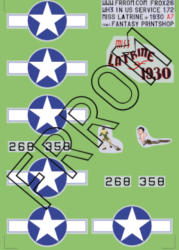 Azur FRX26 Miss Latrine of 1930 - Decals for Martin B-10 in US Service